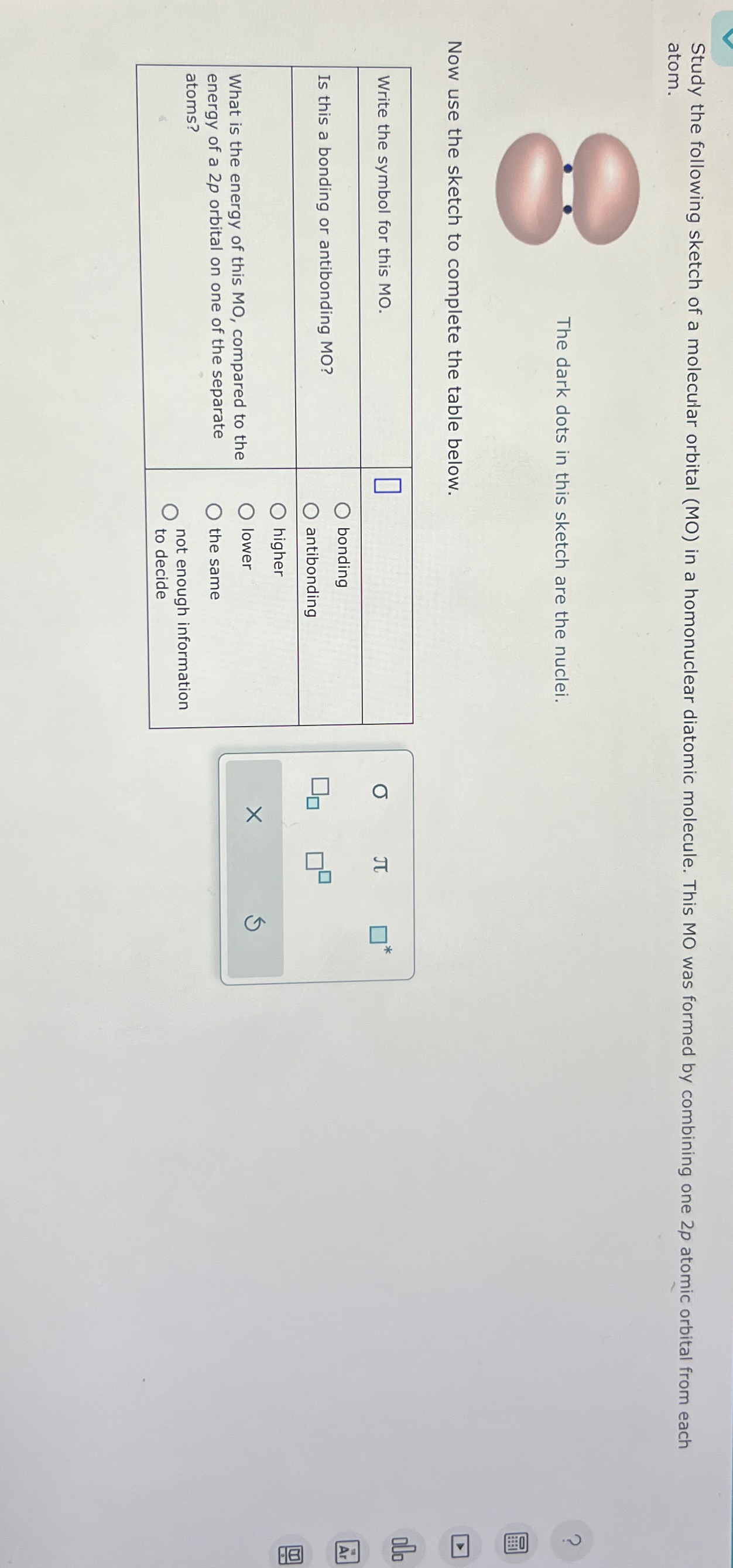 Study the following sketch of a molecular orbital | Chegg.com