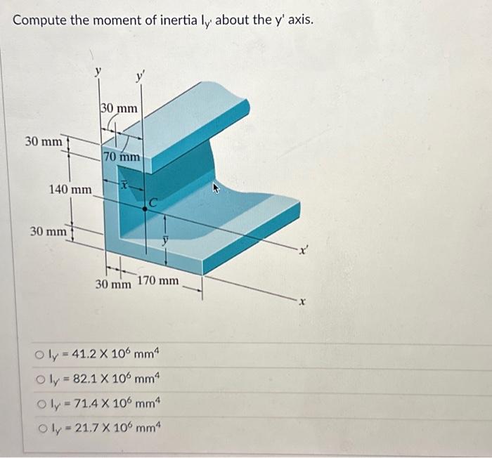 Solved Compute the moment of inertia Iy′ about the y′ axis. | Chegg.com
