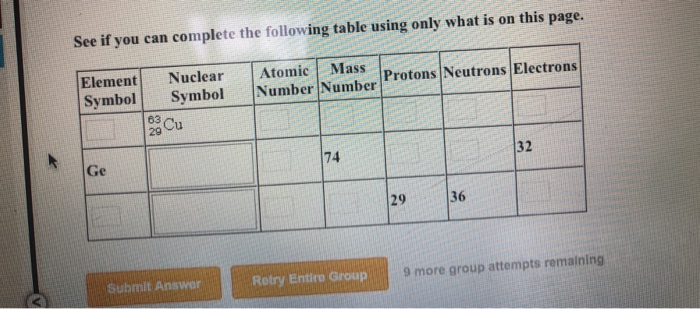 Solved See if you can complete the following table using | Chegg.com