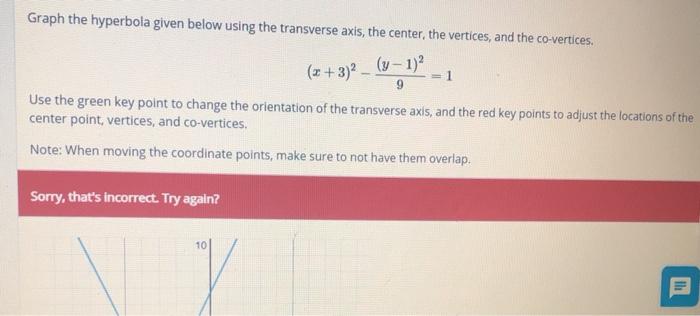 Solved Graph the hyperbola given below using the transverse | Chegg.com