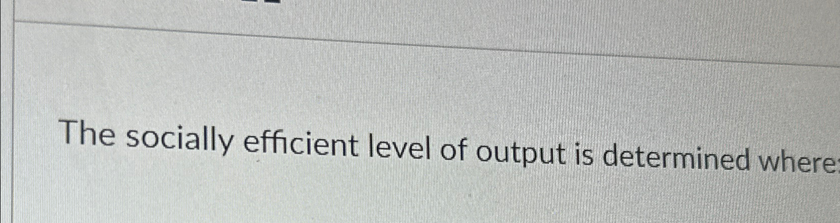 Solved The socially efficient level of output is determined | Chegg.com
