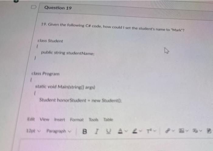 Solved 19. Given the following CII code, how could I set the | Chegg.com