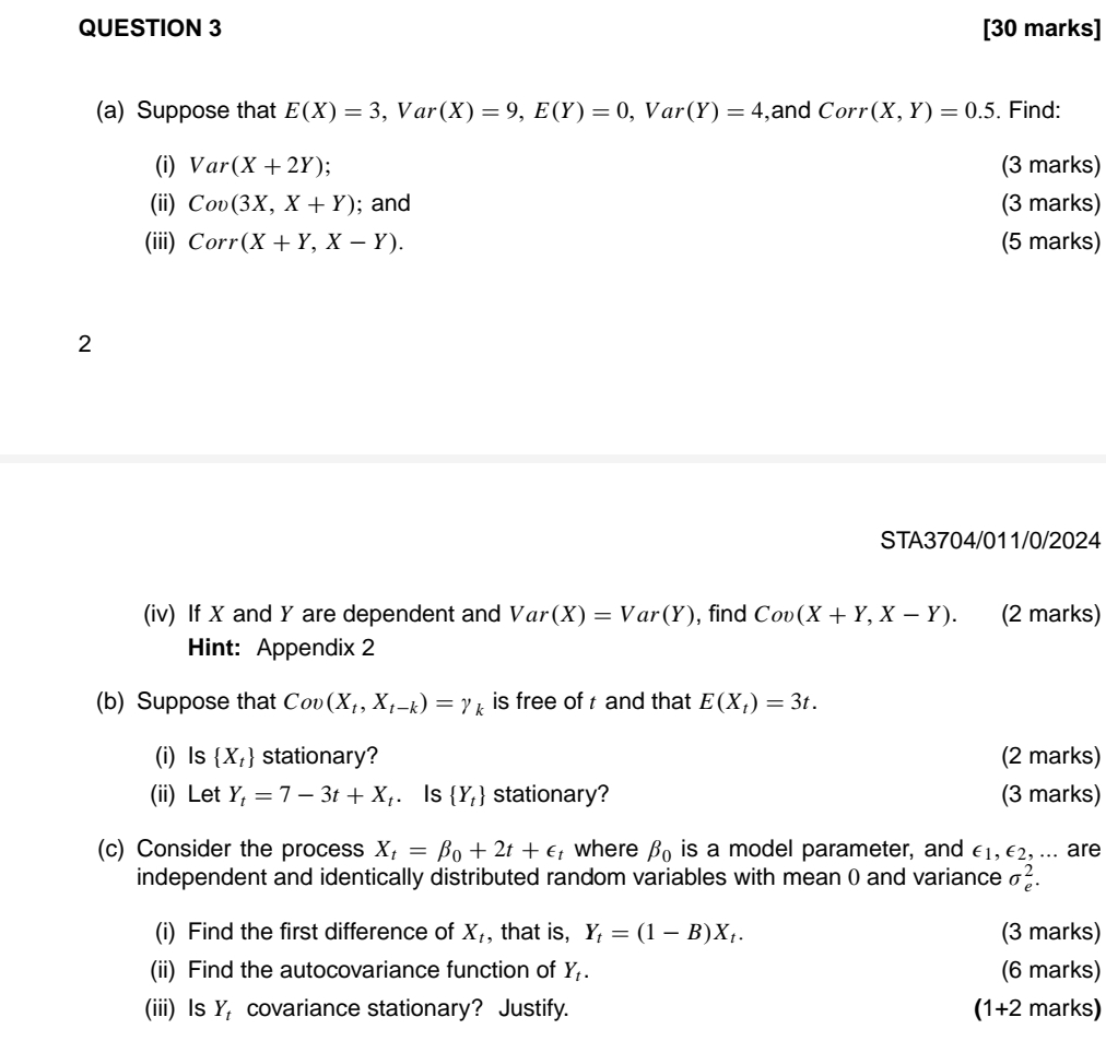 Solved QUESTION 3[30 ﻿marks](a) ﻿Suppose that | Chegg.com