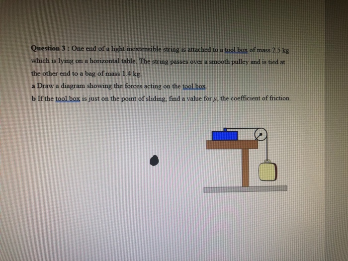 Solved Question 3 : One end of a light inextensible string | Chegg.com