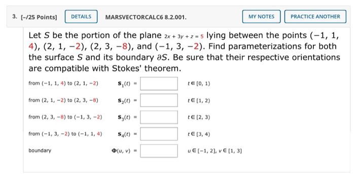 Solved 3. (-/25 Points) DETAILS MARSVECTORCALC6 8.2.001. MY | Chegg.com Solved 3. (-/25 Points) DETAILS MARSVECTORCALC6 8.2.001. MY | Chegg.com