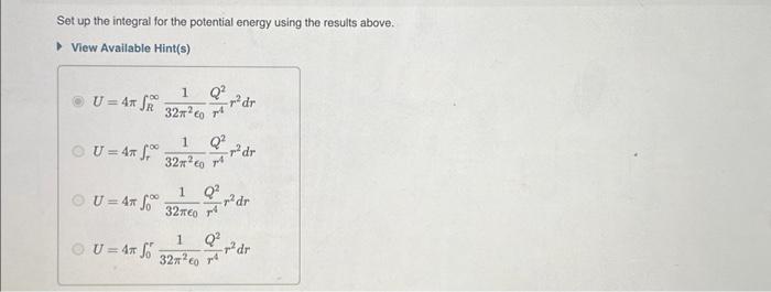 Solved Set up the integral for the potential energy using | Chegg.com