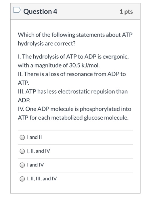 Solved Which of the following statements about ATP | Chegg.com