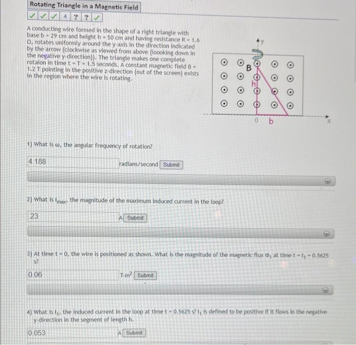 Solved Rotating Triangle in a Magnetic Field A conducting | Chegg.com