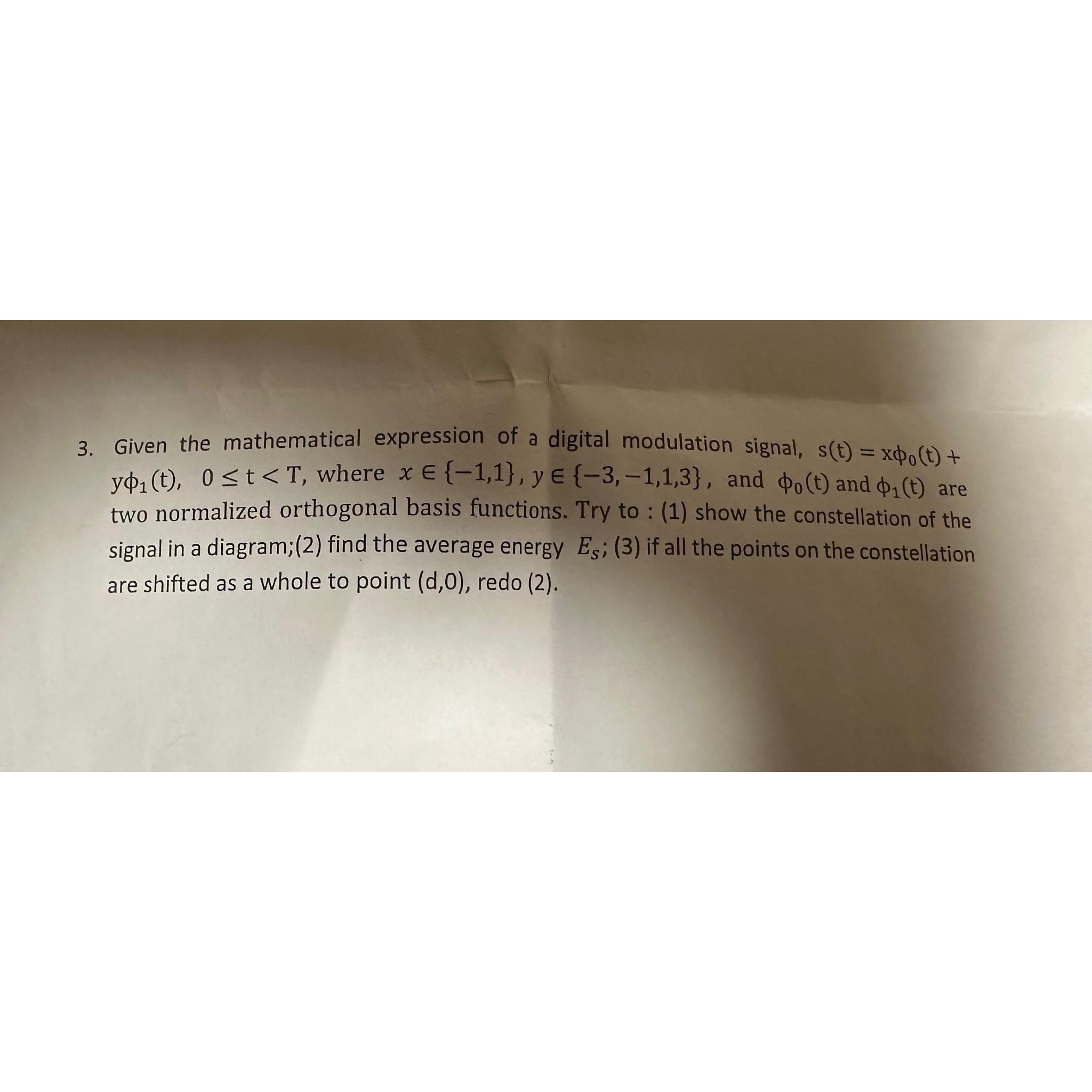 Solved Given the mathematical expression of a digital | Chegg.com