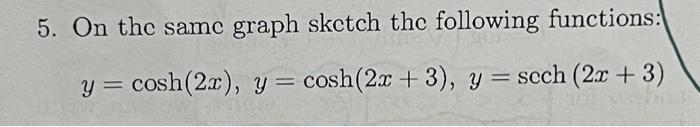 Solved 5. On the same graph sketch the following functions: | Chegg.com