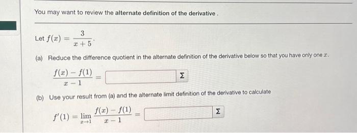 Solved You may want to review the alternate definition of | Chegg.com