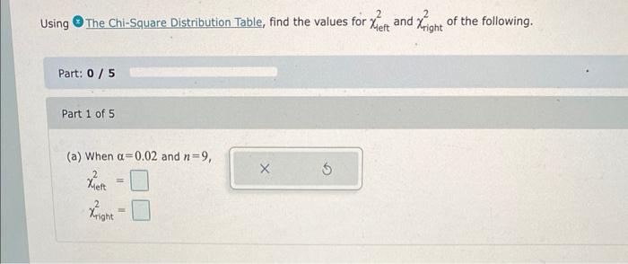 Solved Using (3) The Chi-Square Distribution Table, find the | Chegg.com