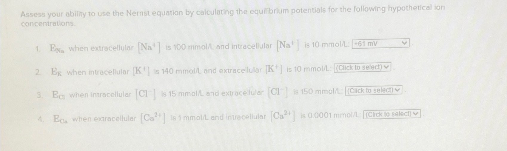 Solved Assess your ability to use the Nernst equation by | Chegg.com