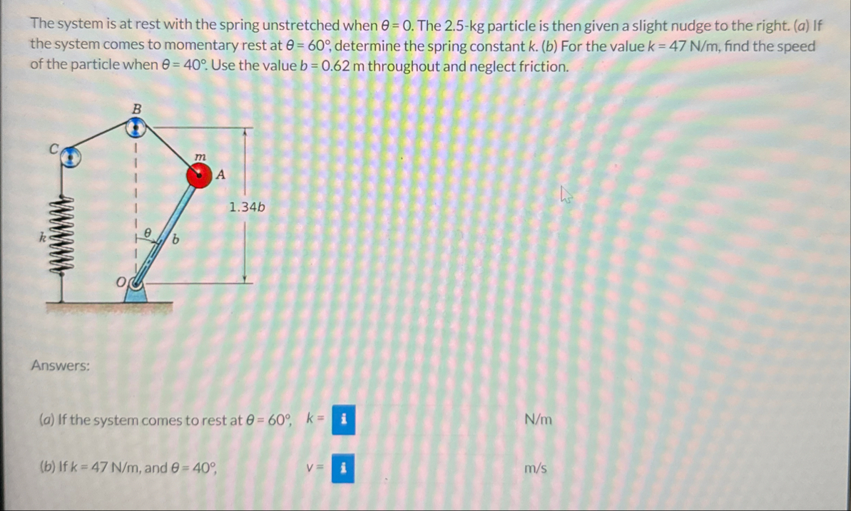 Solved The system is at rest with the spring unstretched | Chegg.com