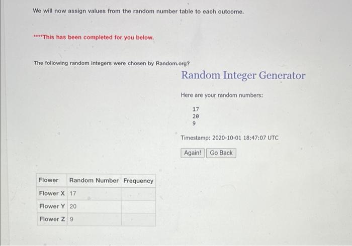 Solved We will now assign values from the random number | Chegg.com
