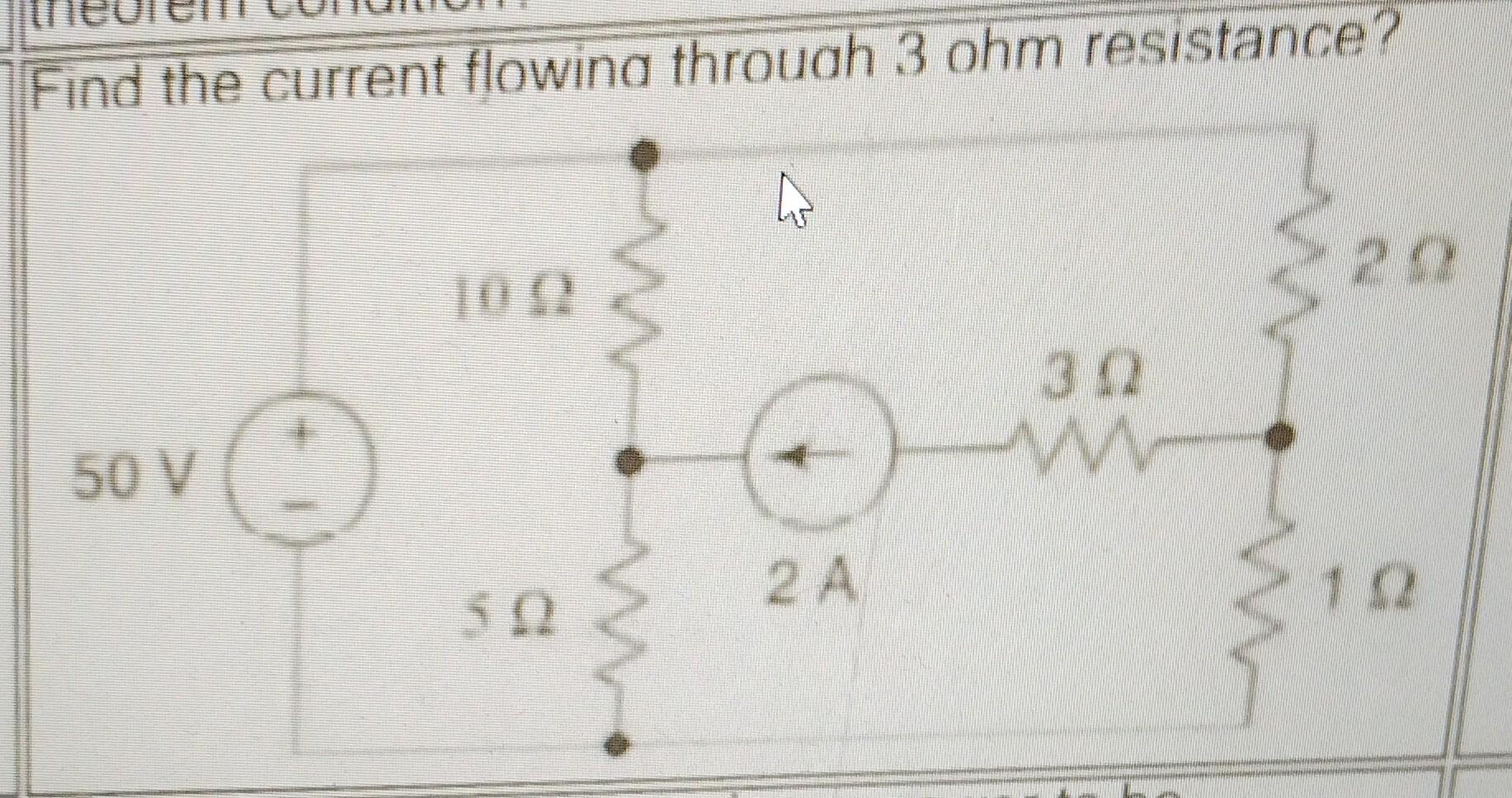 Solved Find the current flowina throuah 3ohm resistance? | Chegg.com