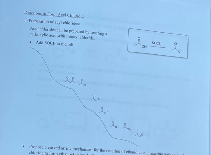Solved Reactions to Form Acyl Chlorides 1) Preparation of | Chegg.com