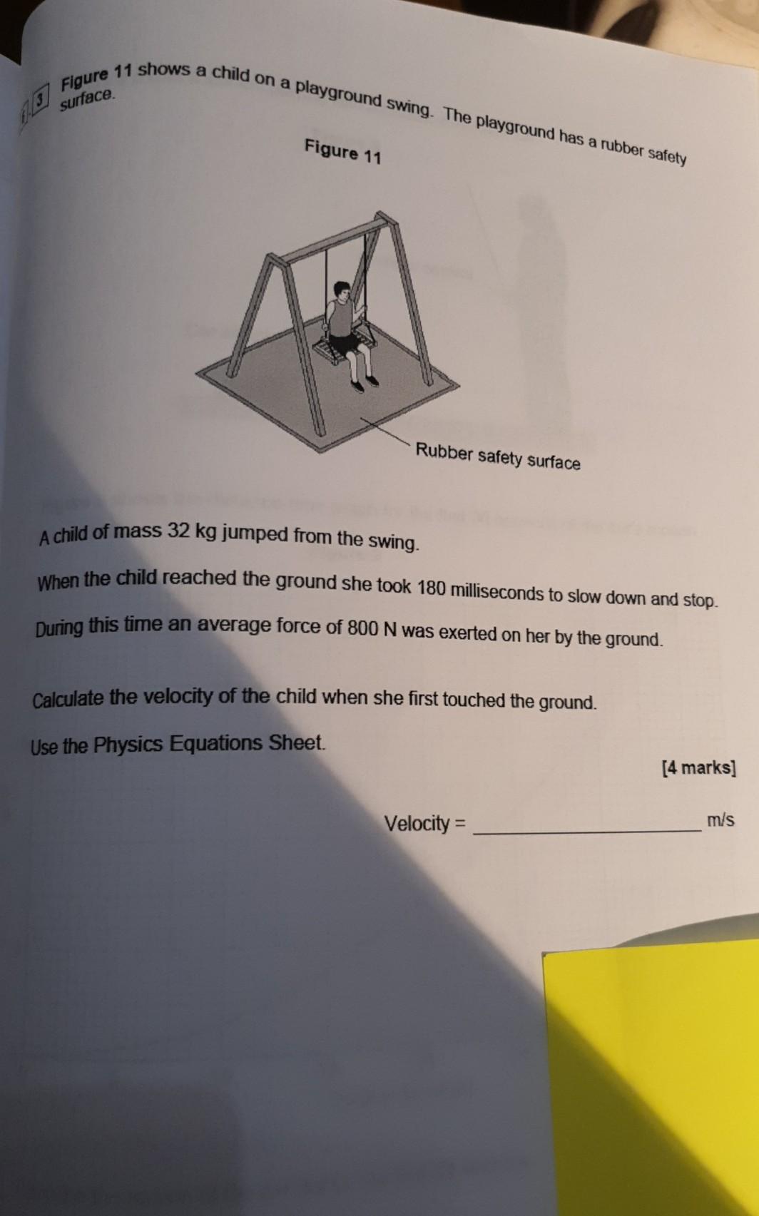 Solved 11 shows a child on a playground swing. The | Chegg.com