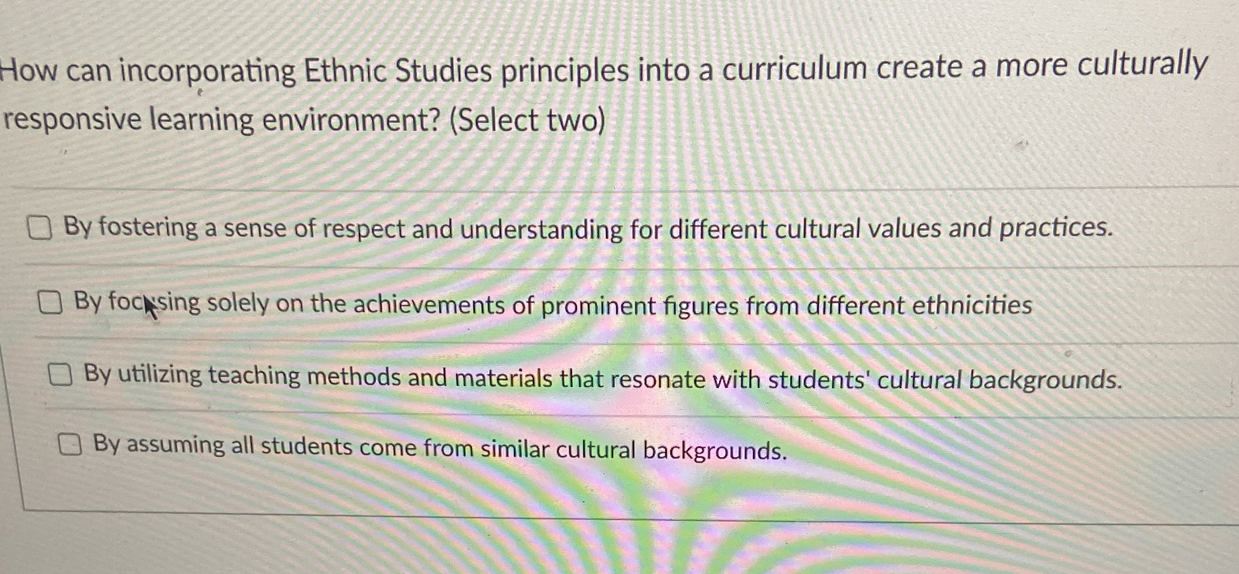 Solved How can incorporating Ethnic Studies principles into | Chegg.com