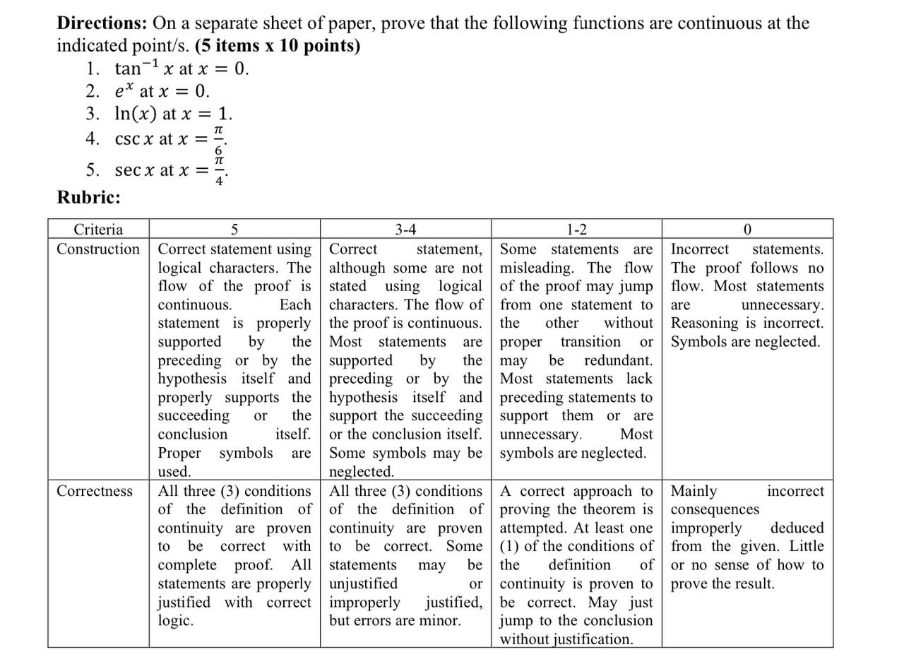 Solved Directions: On a separate sheet of paper, prove that | Chegg.com