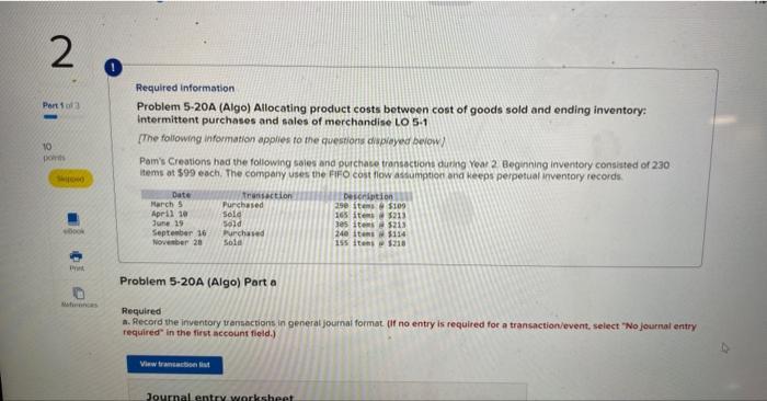 Solved Requited information Problem 5-20A (Algo) Allocating | Chegg.com