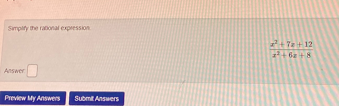 Solved Simplify the rational | Chegg.com