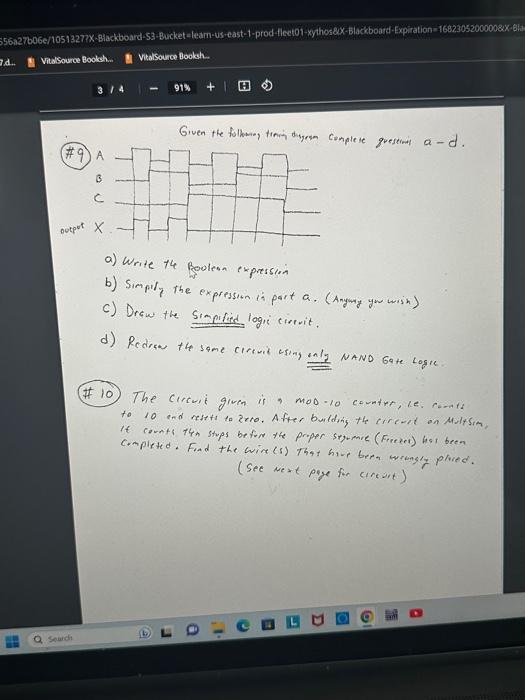 Solved (1) Write the Booleen Exprection and Reduce for the | Chegg.com