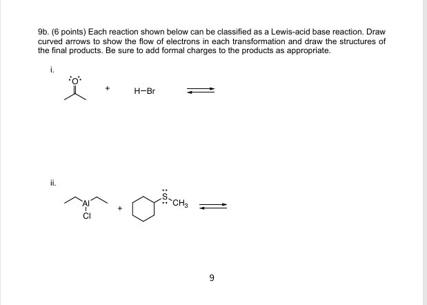 Solved 9b. (6 ﻿points) ﻿Each reaction shown below can be | Chegg.com