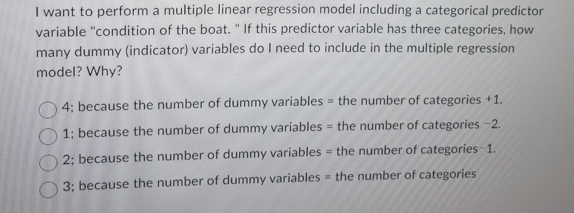 Solved I want to perform a multiple linear regression model | Chegg.com