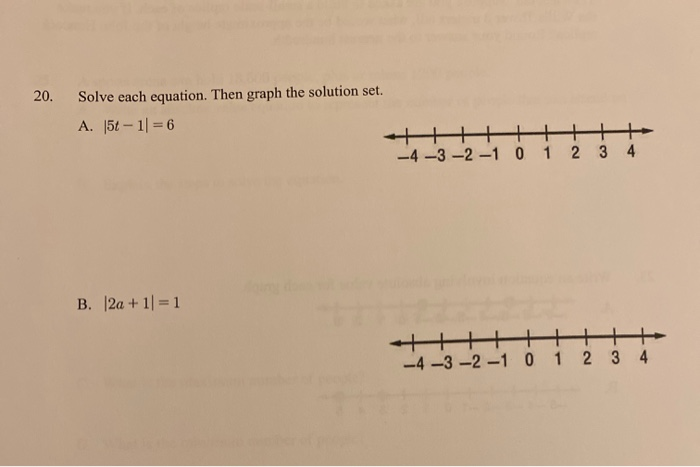 Solved 20. Solve each equation. Then graph the solution set. | Chegg.com