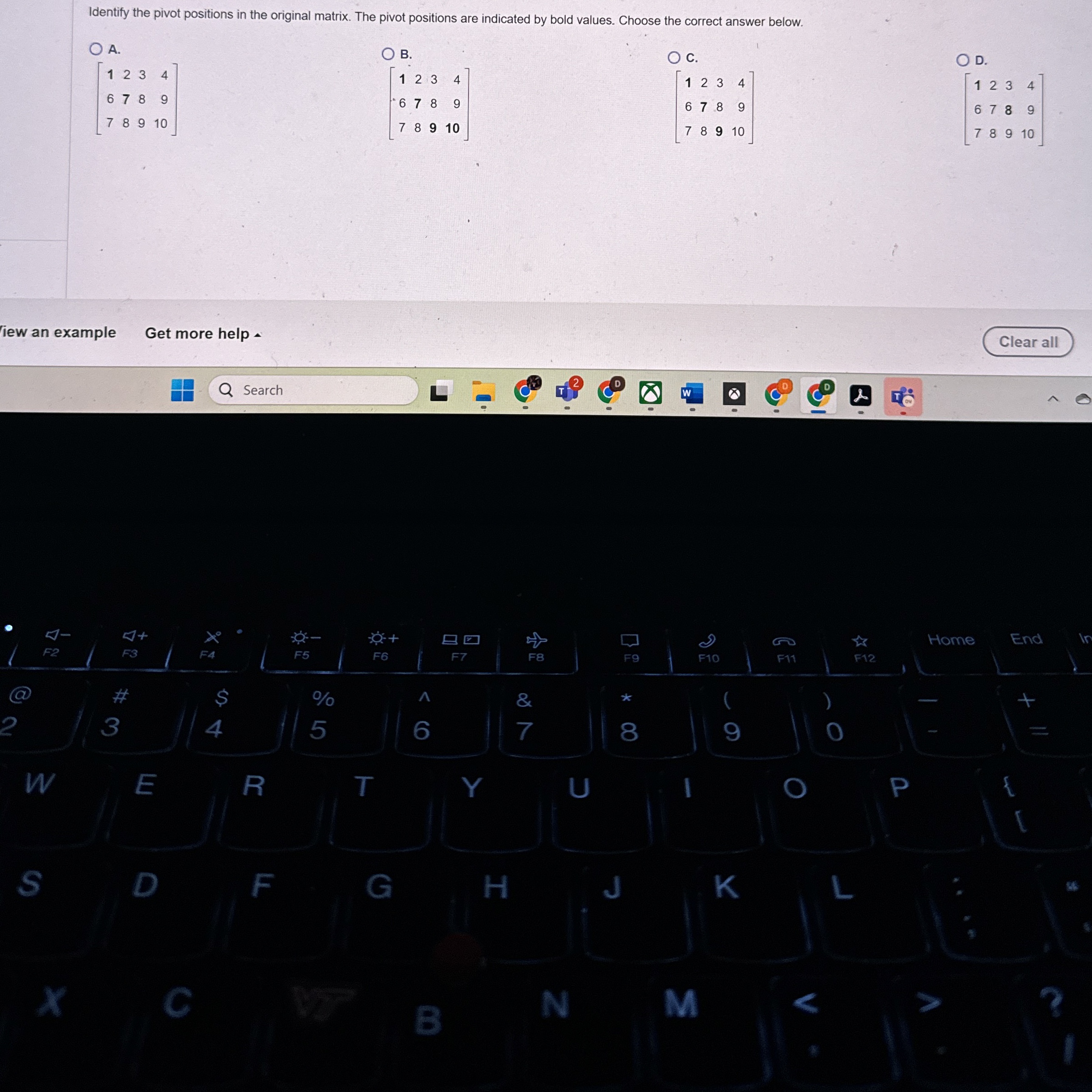 Solved Identify the pivot positions in the original matrix. | Chegg.com