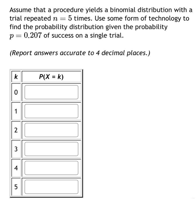 Solved Assume that a procedure yields a binomial | Chegg.com
