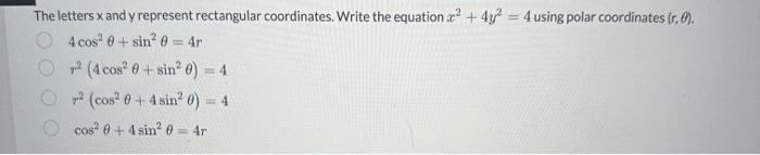 Solved The letters x and y represent rectangular | Chegg.com