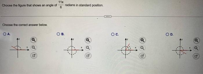 Solved 11x Choose the figure that shows an angle of 6 | Chegg.com