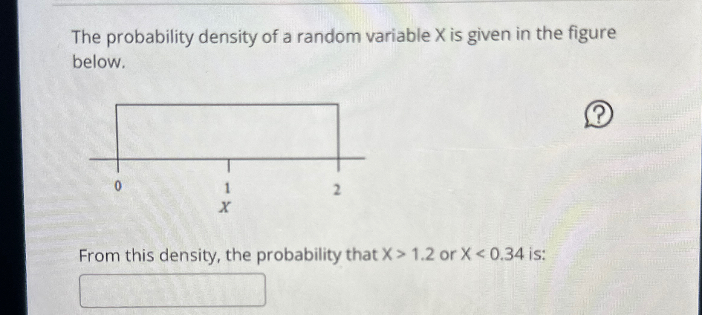 The probability density of a random variable x ﻿is | Chegg.com