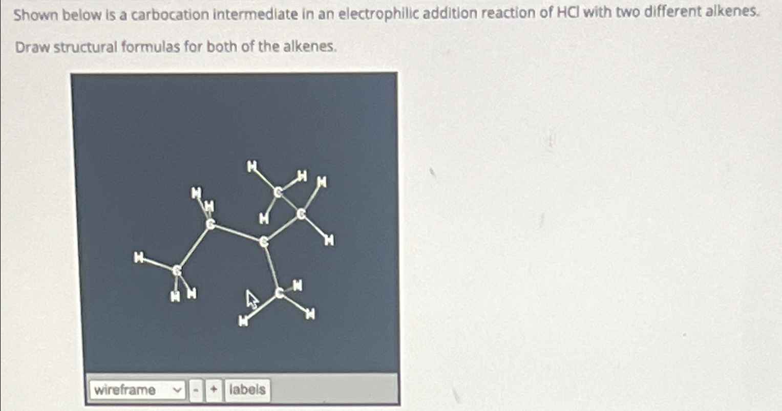 Solved Shown below is a carbocation intermediate in an | Chegg.com