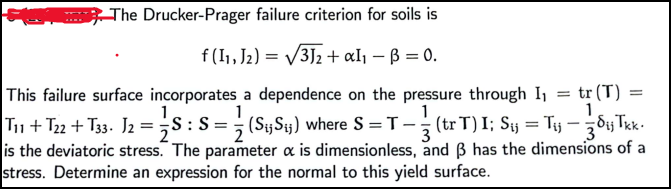 Solved dots The Drucker-Prager failure criterion for soils | Chegg.com