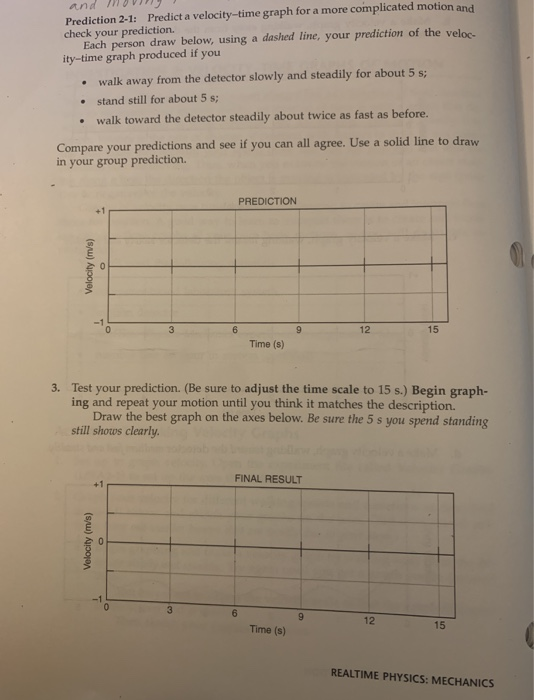 Solved . And Prediction 2-1: Predict a velocity-time graph | Chegg.com