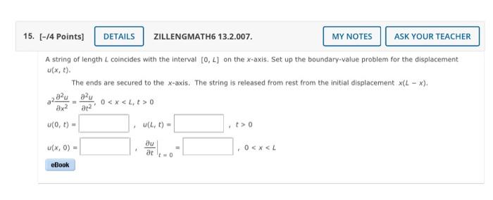 Solved A string of length L coincides with the interval | Chegg.com