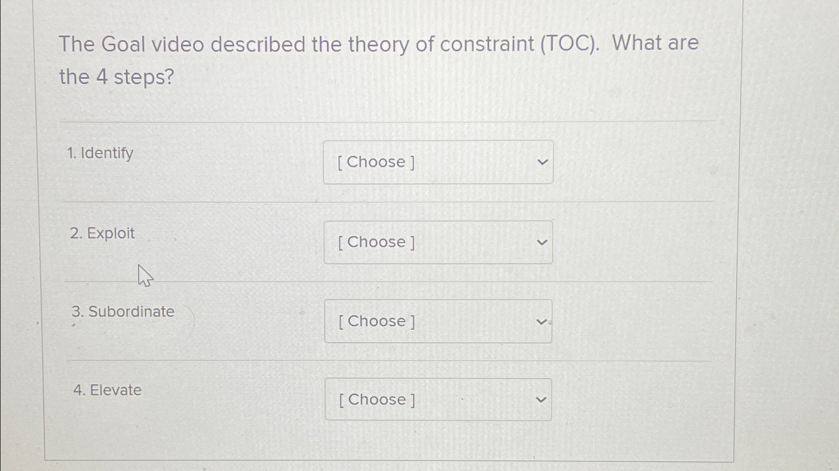 The Goal video described the theory of constraint | Chegg.com