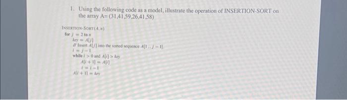 Solved 1. Using the following code as a model, illustrate | Chegg.com