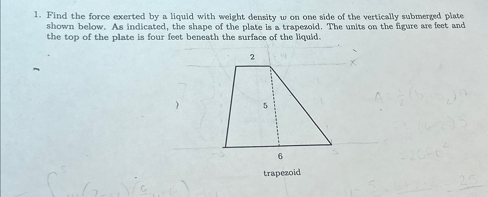 Solved Find the force exerted by a liquid with weight | Chegg.com