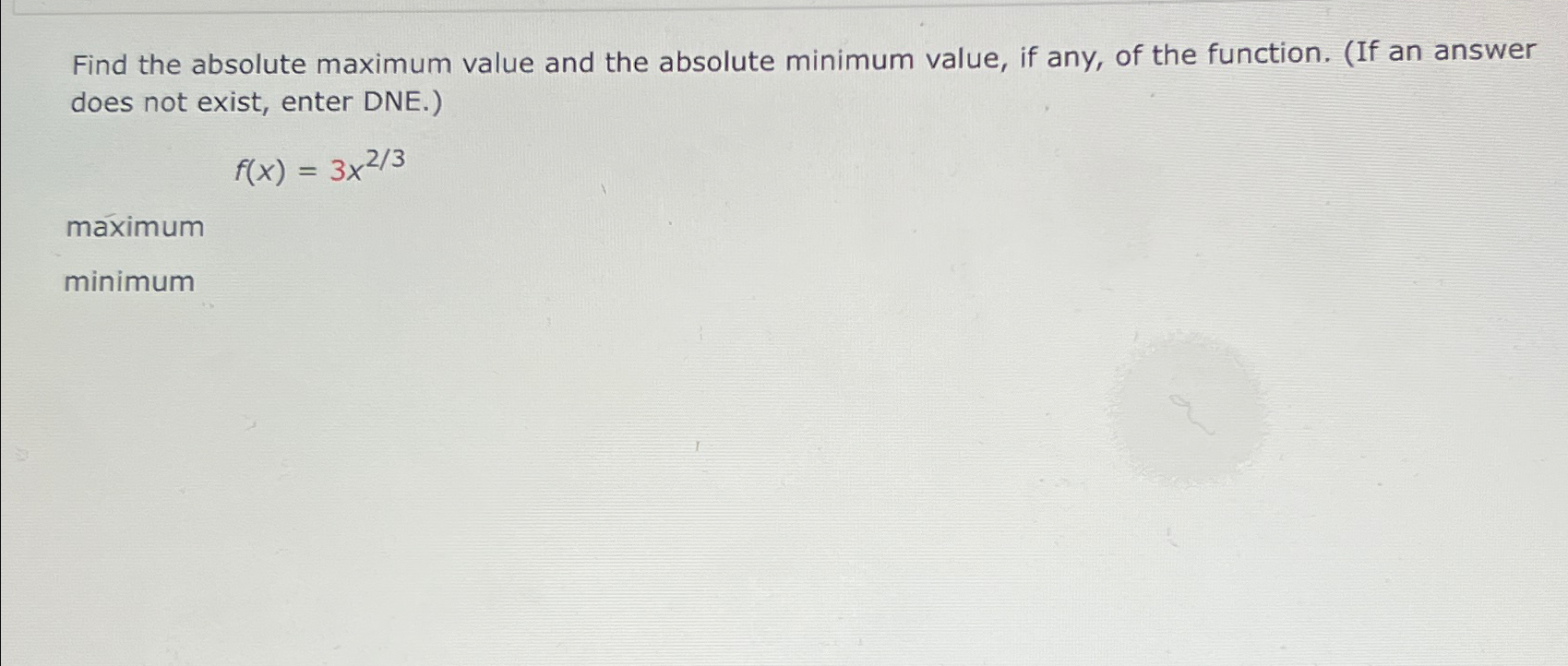 Solved Find the absolute maximum value and the absolute | Chegg.com