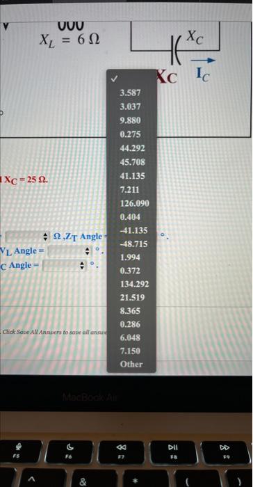 Solved Where: R1=4Ω, and and XC=25Ω. Find the values of : | Chegg.com