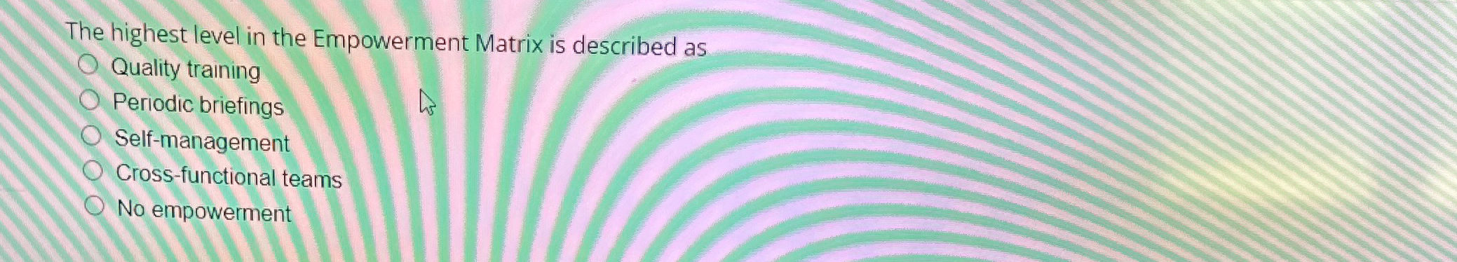 Solved The highest level in the Empowerment Matrix is | Chegg.com