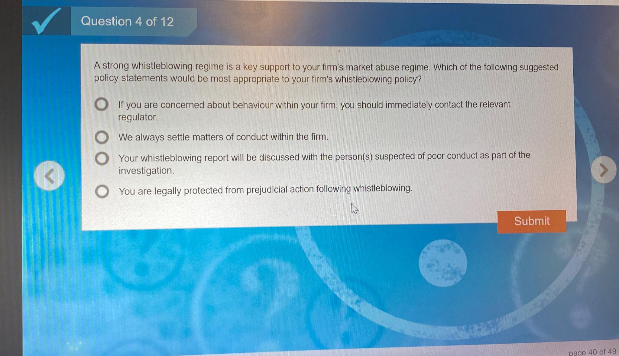 Solved A strong whistleblowing regime is a key support to | Chegg.com