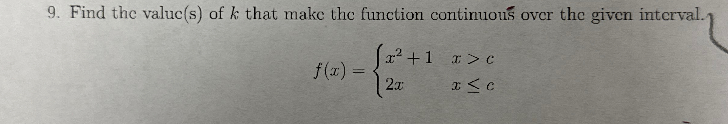 Solved Find the valuc(s) ﻿of k ﻿that make the function | Chegg.com