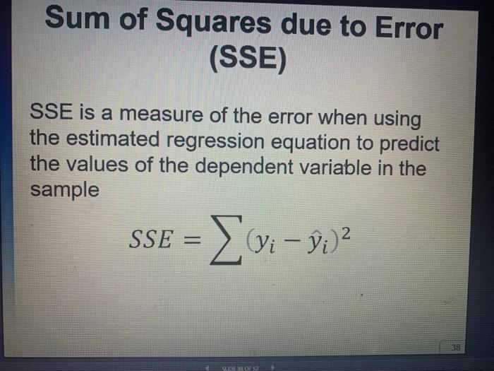 Solved What is the Sum of Squares Regression value if the | Chegg.com