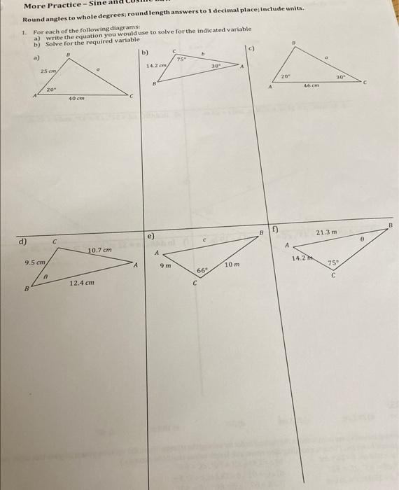 Solved More Practice - Sine and Round angles to whole | Chegg.com