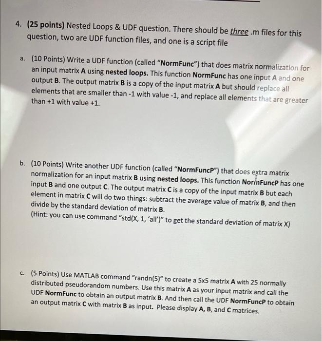 Solved 4. (25 points) Nested Loops & UDF question. There | Chegg.com